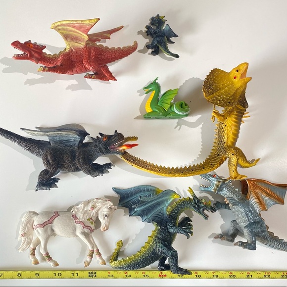 Toys | 8 Dragon Medieval Lizard Animals Toys Lot Bundle Educational ...